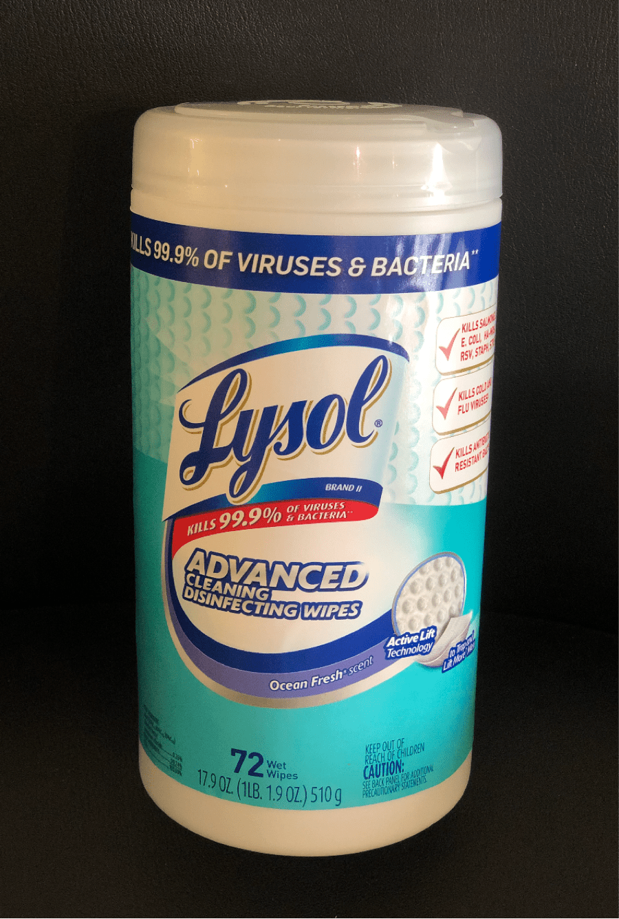 LYSOL Disinfecting Wipes 80 Wipe Canister Ocean Fresh Scent W/ Advanced ...