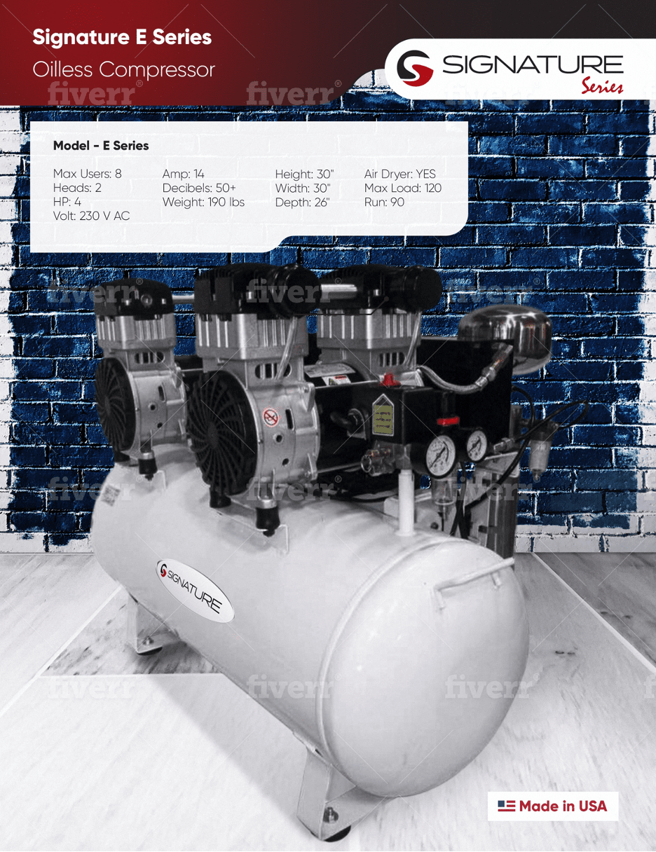 Signature E Series Compressor - With Dry Vac - In Stock Ready To Ship