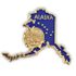 Alaska State map shaped pin, map pin with flag design, hat pin, lapel ...