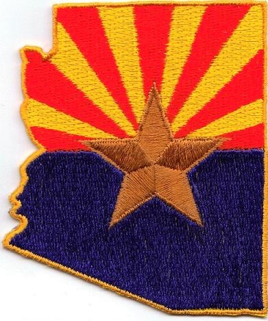 Arizona State Outline Flag Patch - Arizona