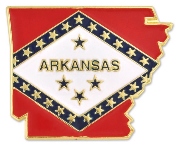 Arkansas State map shaped pin, map pin with flag design, hat pin, lapel ...