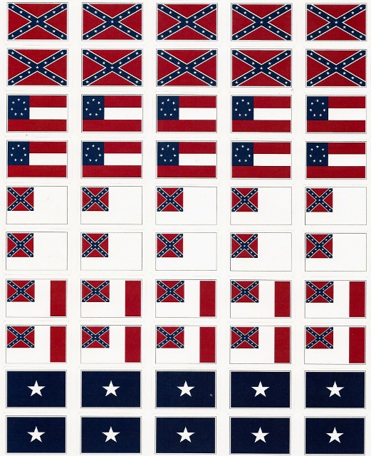Assorted Historical Confederate Flag Stickers - 50 per sheet ...