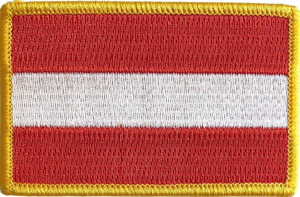 High Quality 3.5 x 2.5 Inch Rectangle Austria Flag Embroidered Cloth Sew on Iron on Cheap ...