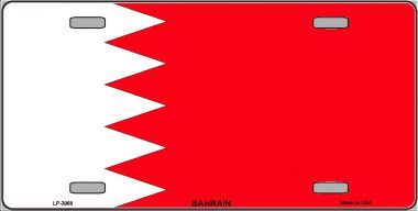 Bahrain Flag License Plate - Bahrain