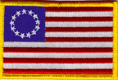 High Quality 3.5 x 2.5 Inch Rectangle Betsy Ross Flag Embroidered Cloth ...