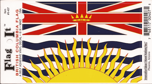 Made in USA British Columbia 3.5" x 5" Flag Decal Stickers, British ...