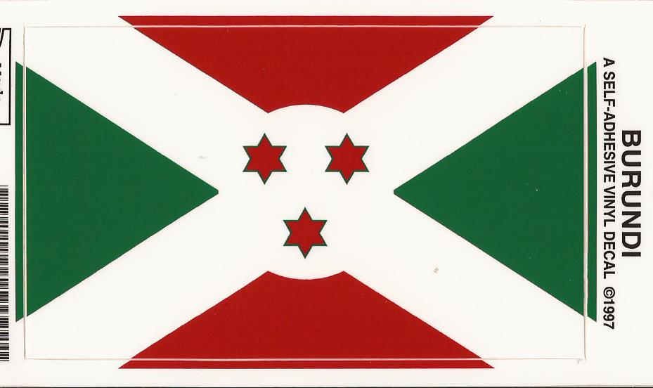 Made in USA Burundi 2 3/8" x 4" Flag Decal Stickers, Burundi 2 3/8 inch ...