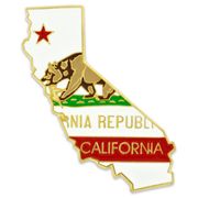 California State map shaped pin, map pin with flag design, hat pin ...