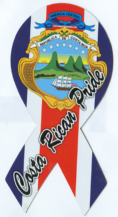 Costa Rican Pride Car Ribbon Magnet - Magents