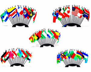 Miniature International Flags - Priced by the Dozen or in Assortments ...