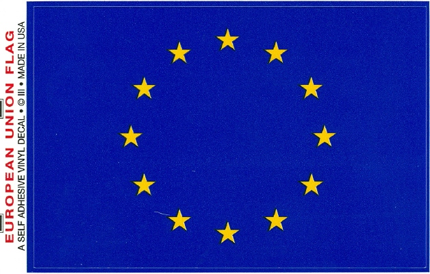 Made in USA European Union 3.5" x 5" Flag Decal Stickers, European ...