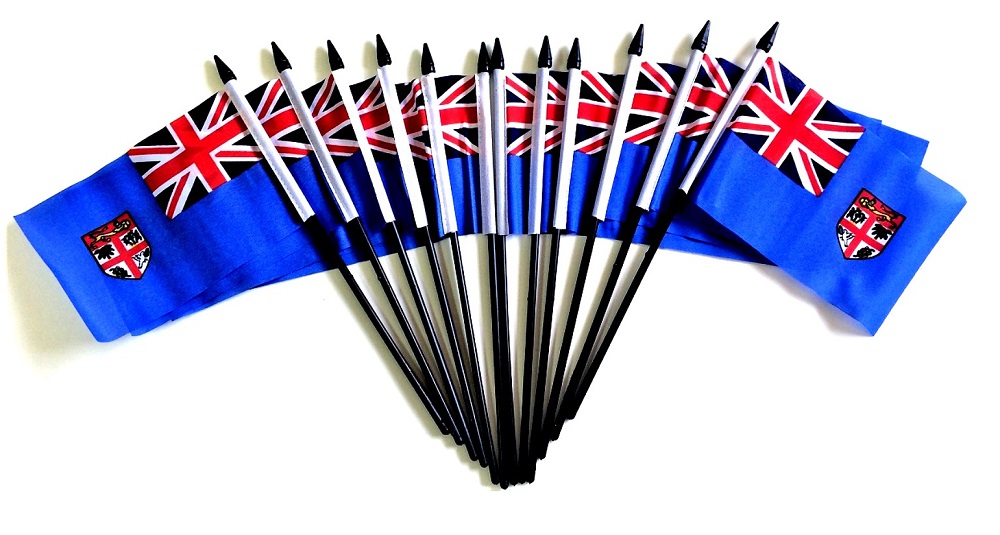 Fiji inexpensive small mini 4"x6" little stick flags, Fijian discount ...