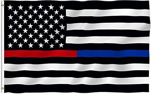 Fire and Police Memorial Flag - Thin Red Line 3x5 Nylon Firefighter ...