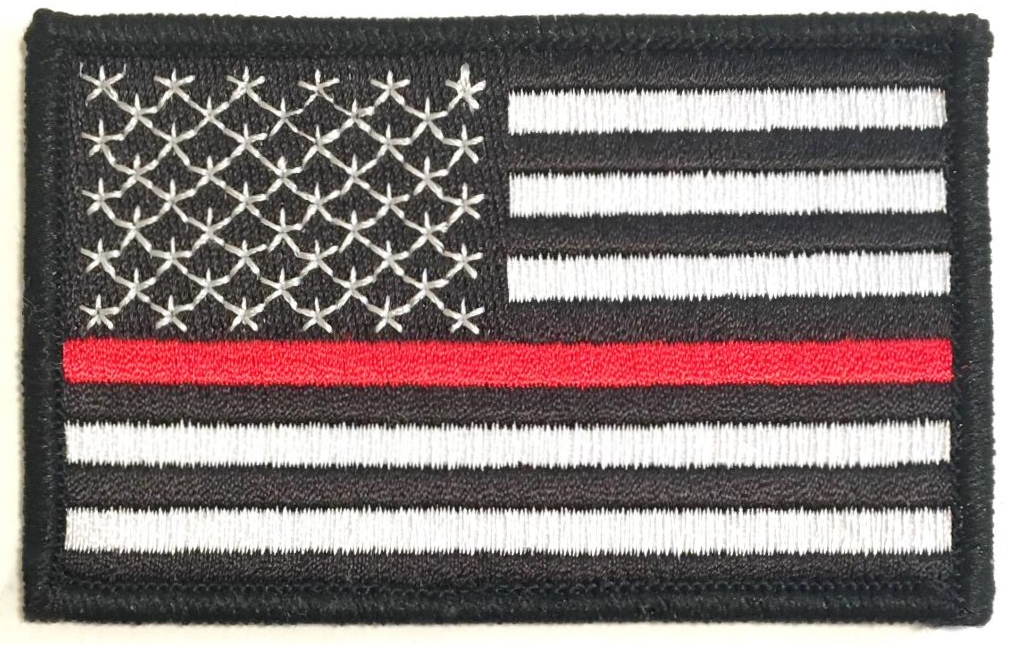 Firefighter Memorial Flag Patch - Thin Red Line 3x5 Nylon Firefighter ...