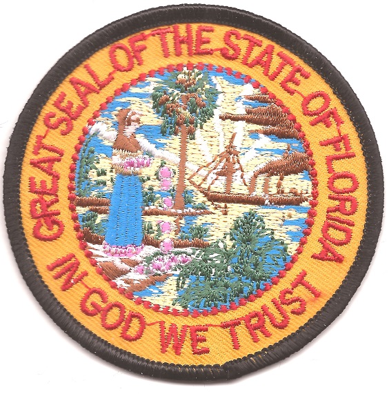 High Quality 3" in Diameter Florida Seal Embroidered Cloth Sew on Iron ...