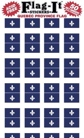 Quebec Flag Stickers 50 Stickers per package - Flag-It Brand Canadian ...