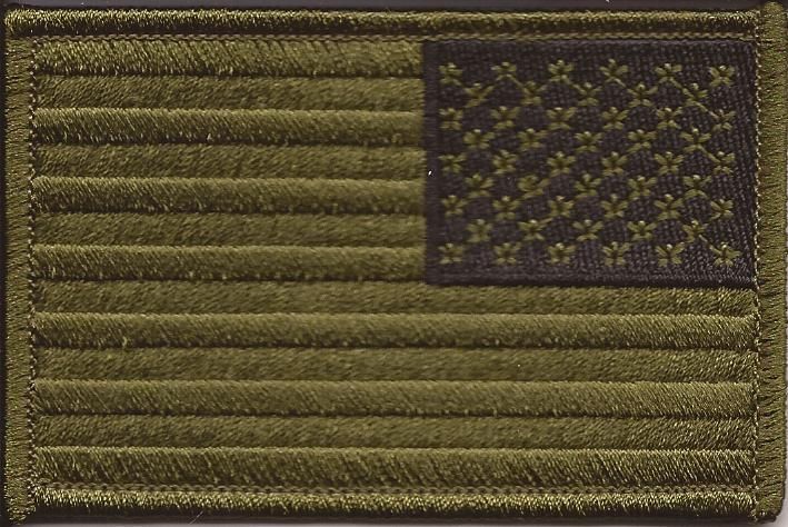 US Flag Patch - Subdued Green - Reversed - American Flag Patches