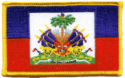 High Quality 3.5 x 2.5 Inch Rectangle Haiti Flag Embroidered Cloth Sew on Iron on Cheap Haiti ...