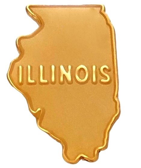 illinois state map pin, hat pin, coat pin, Illinois Lapel Pins ...
