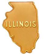 illinois state map pin, hat pin, coat pin, Illinois Lapel Pins ...