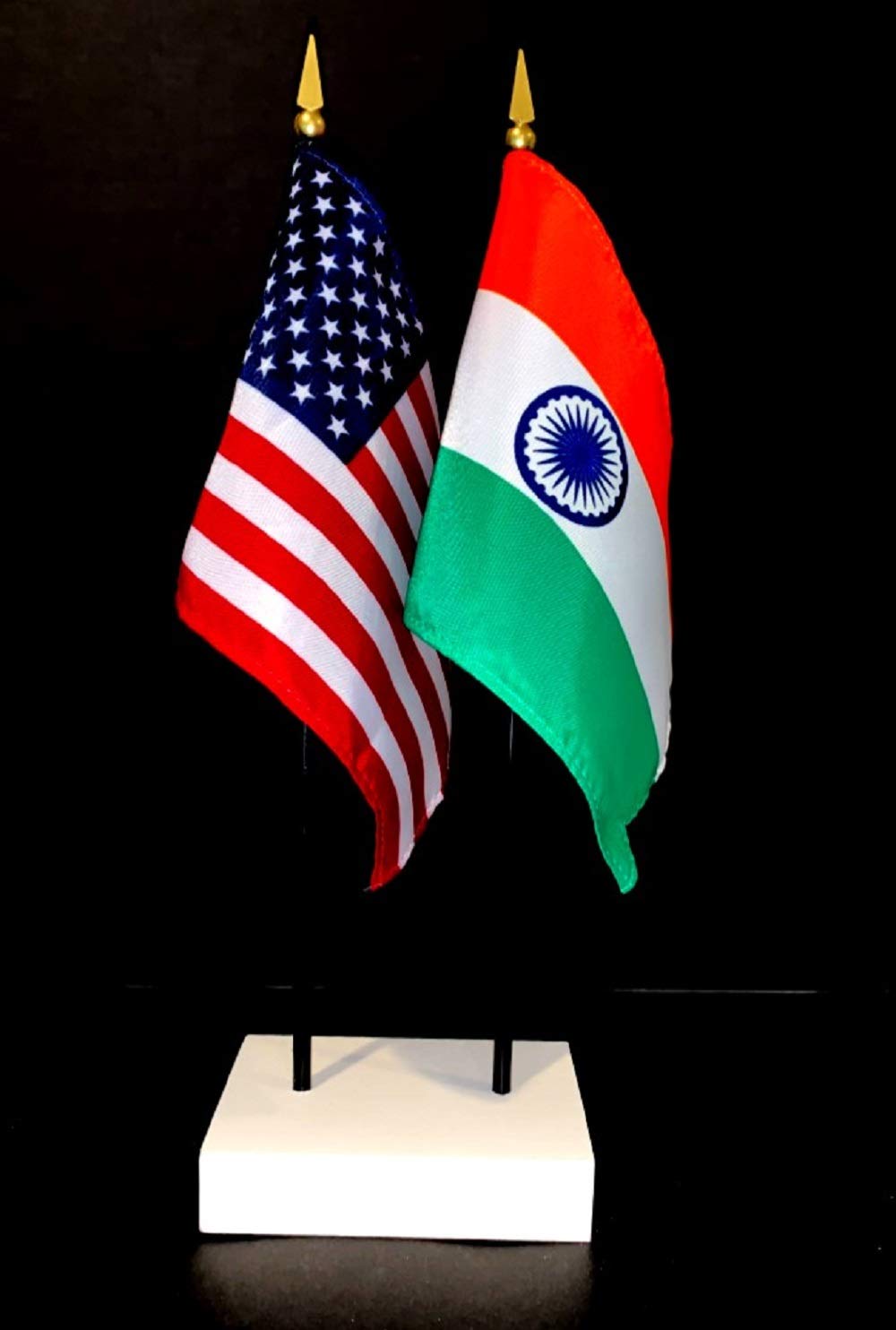 India and US Flag Desk Set - India