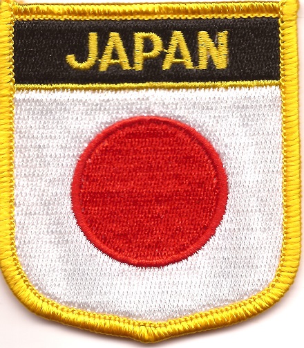 High Quality 2.5 x 2.5 Inch Shield Japan Flag Embroidered Cloth Sew On ...