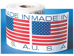 Made in USA stickers, made in America flag stickers, made in USA rolls ...