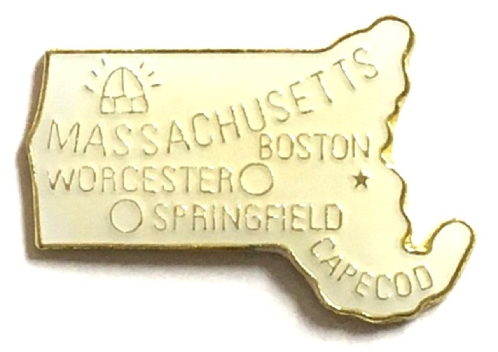 Massachusetts Map Lapel Pin - Massachusetts