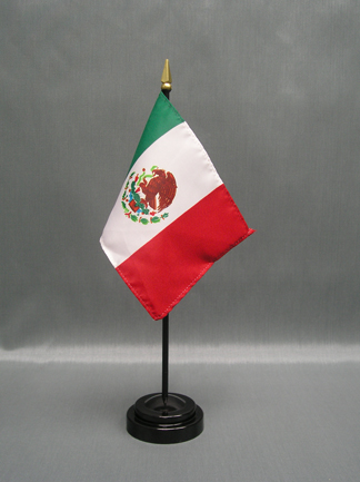 Miniature flags, small mini Mexico 4"x6" little desk or table stick ...