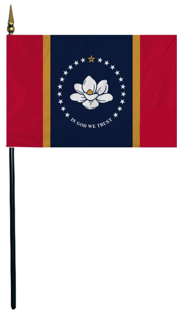 Miniature Mississippi State Flag - New Design - Miniature State Flags 4 ...