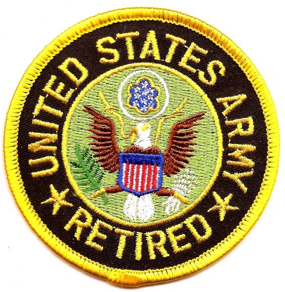 US Army Retired Patch - Round - Military Flag Patches