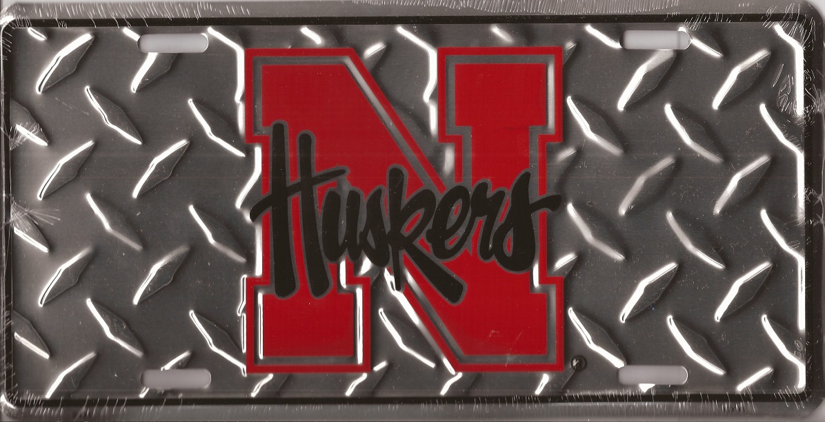 Nebraska Huskers - Diamond License Plate - University of Nebraska - Lincoln