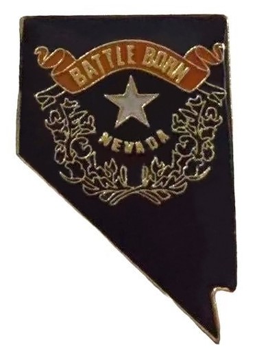 Nevada State map shaped pin, map pin with flag design, hat pin, lapel ...