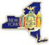 New Yorkl State map shaped pin, map pin with flag design, hat pin ...