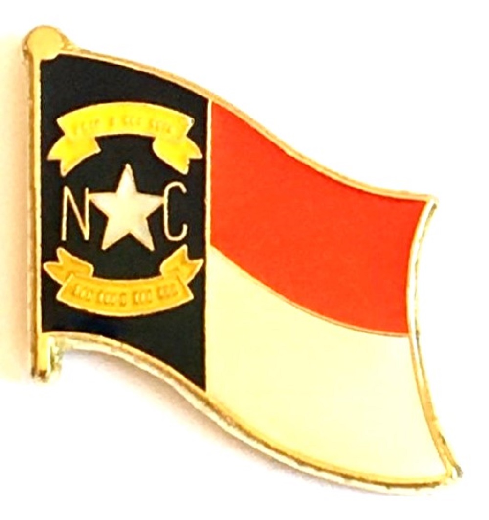 North Carolina Single Crossed Double Wavy Flag Lapel Pins, North ...