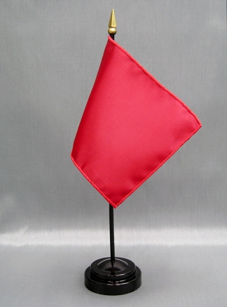 Nylon Red Mini Desk Flag - 4" x 6 " - Solid Color Flags