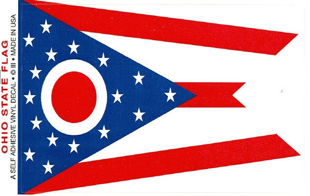 Made in USA Ohio 3.5" x 5" Flag Decal Stickers,Ohio 3.5 inch x 5 inch ...