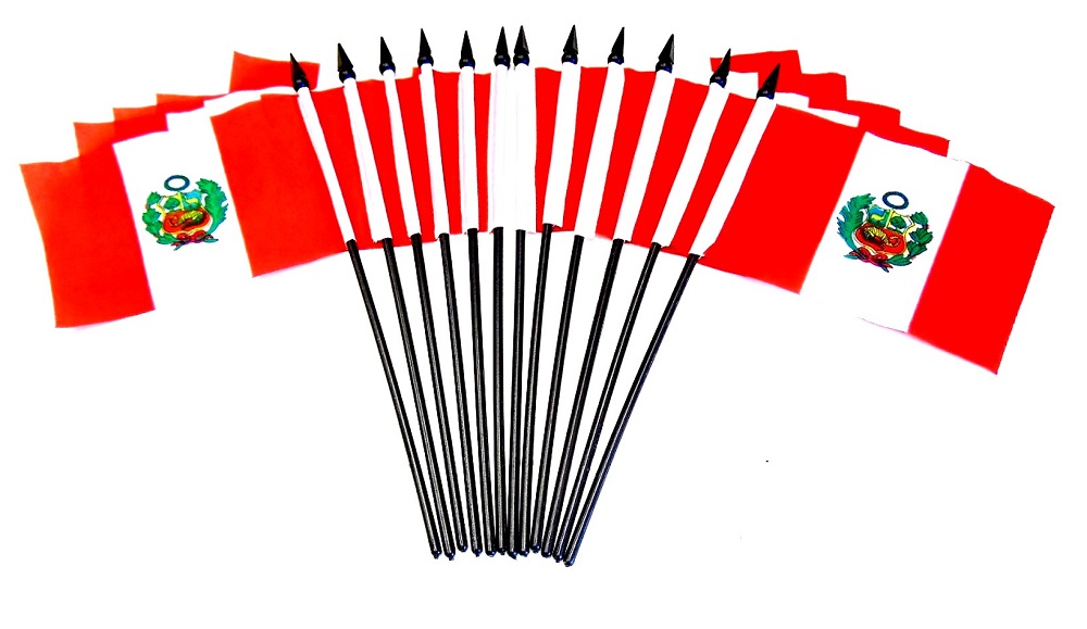 Peru inexpensive small mini 4"x6" little stick flags, Peruvian discount ...