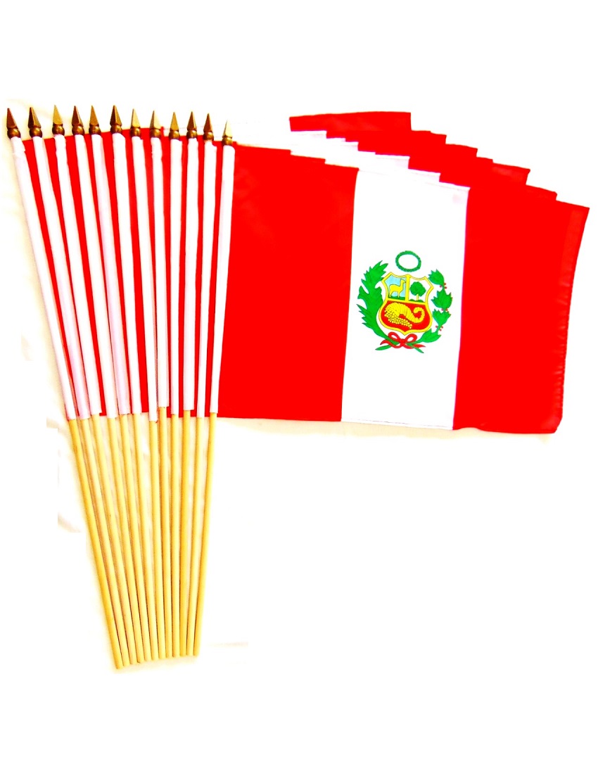 Peru - International 12"x18" Stick Flags