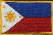 High Quality 3.5 x 2.5 Inch Rectangle Philippines Flag Embroidered Cloth Sew on Iron on Cheap ...