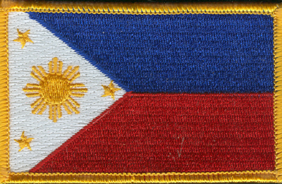 High Quality 3.5 x 2.5 Inch Rectangle Philippines Flag Embroidered Cloth Sew on Iron on Cheap ...