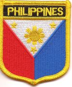 High Quality 2.5 x 2.5 Inch Shield Philippines Flag Embroidered Cloth Sew On Iron On Cheap ...