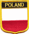 High Quality 2.5 x 2.5 Inch Shield Poland Flag Embroidered Cloth Sew On Iron On Cheap Poland ...