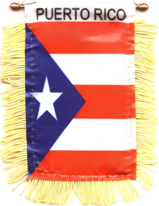 Puerto Rico Mini Window Banner - International Mini Banner Flags $2.95