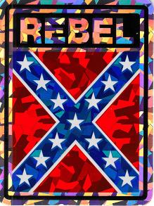Rebel Vinyl Reflective Decal - Confederate Rebel Flag