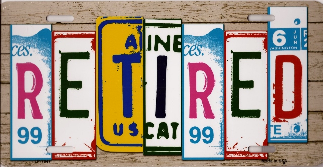 Retired - Brushed Art License Plate - Parents, Grandparents & Retired ...