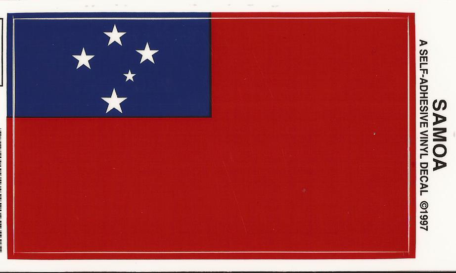 Made in USA Samoa 2 3/8" x 4" Flag Decal Stickers, Samoa 2 3/8 inch x 4 ...