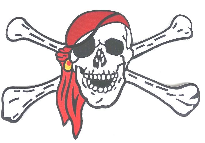 High Quality Large 13 x 9 Inch Jolly Roger Skull & Crossbones Outline ...