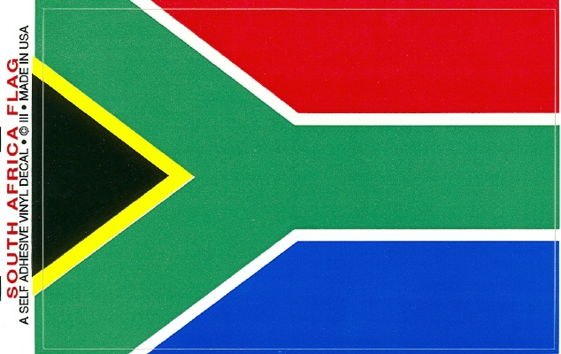 Made in USA South Africa 3.5" x 5" Flag Decal Stickers, South Africa 3. ...