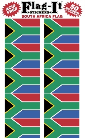 South Africa Flag Stickers 50 Stickers per package - Flag-It Brand ...